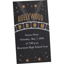Full-color Hollywood Nights Prom Invitation and Ticket Set | Anderson's